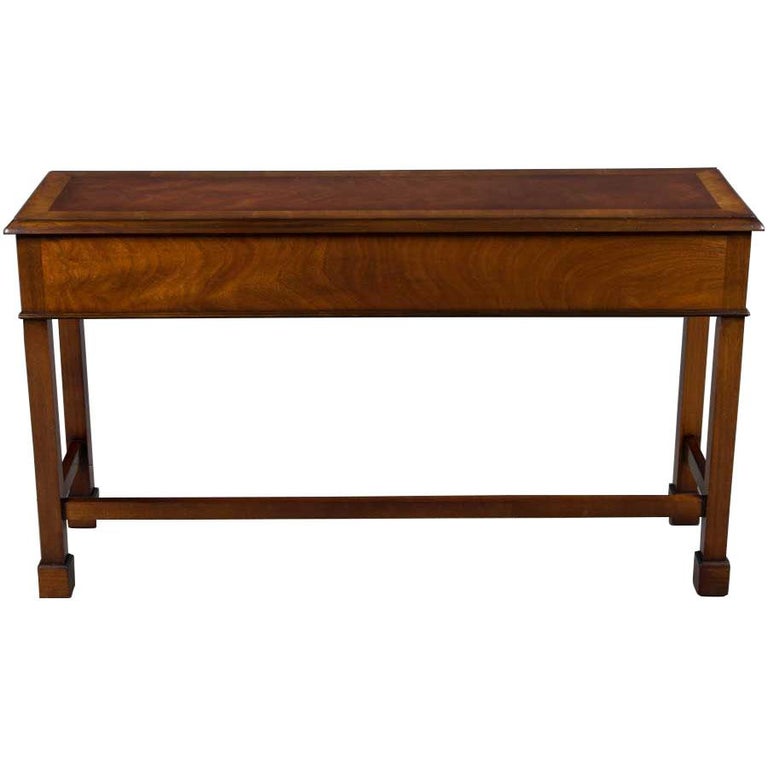 Inlaid Mahogany Narrow Three-Drawer Chippendale Style Sofa Table ...