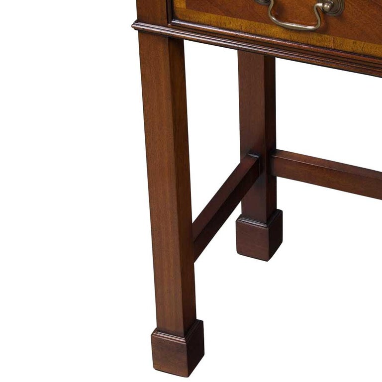 Inlaid Mahogany Narrow Three-Drawer Chippendale Style Sofa Table ...