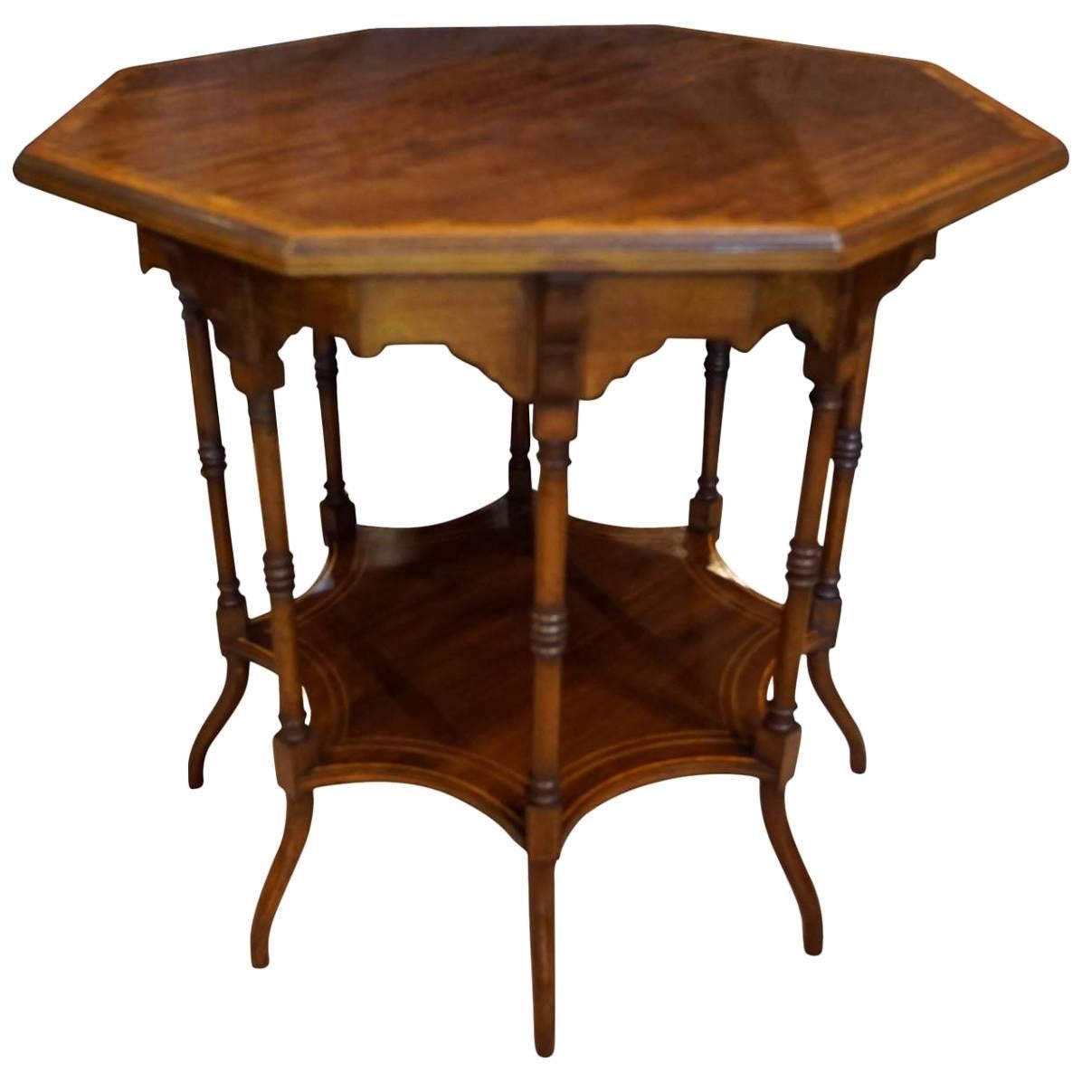 Inlaid Mahogany Octagonal Table at 1stDibs