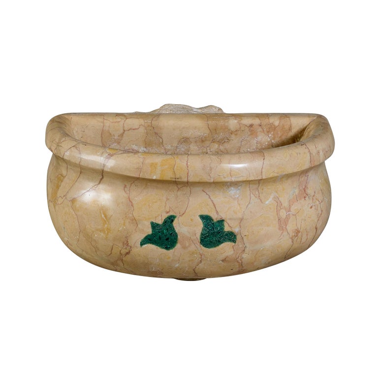 Inlaid Marble Holy Water Vessel For Sale at 1stDibs