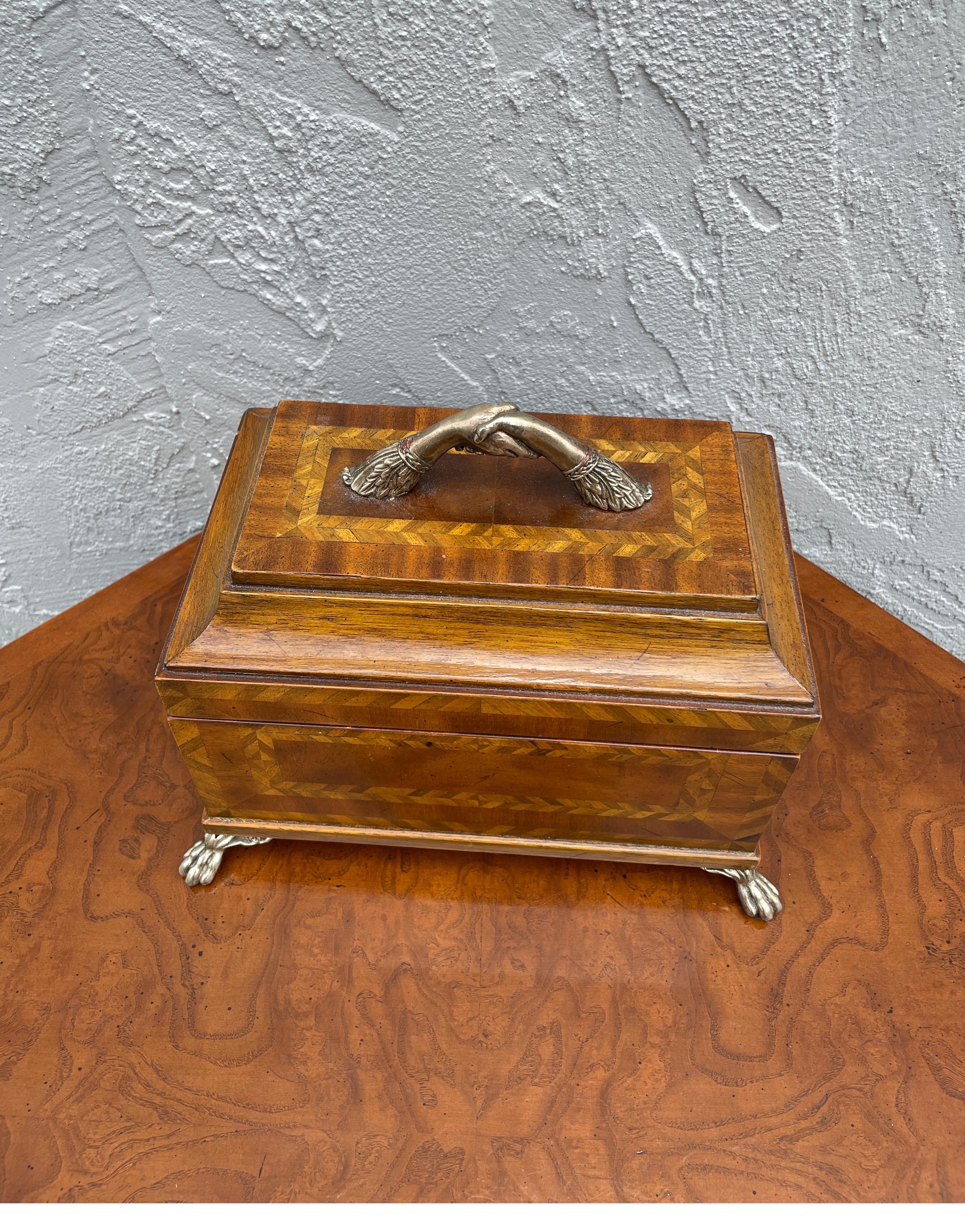 Inlaid Marquetry Wood Box For Sale at 1stDibs