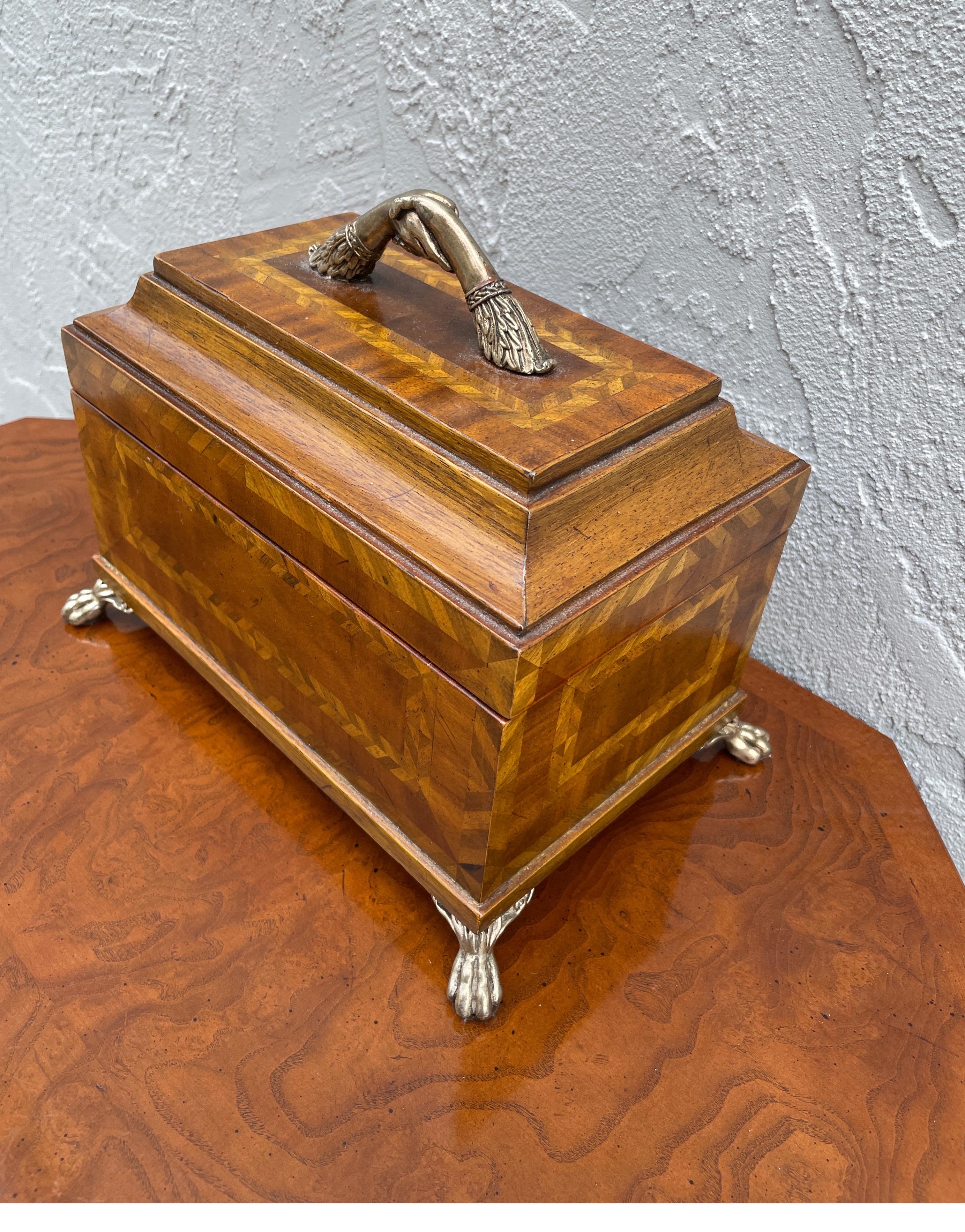 Inlaid Marquetry Wood Box For Sale at 1stDibs