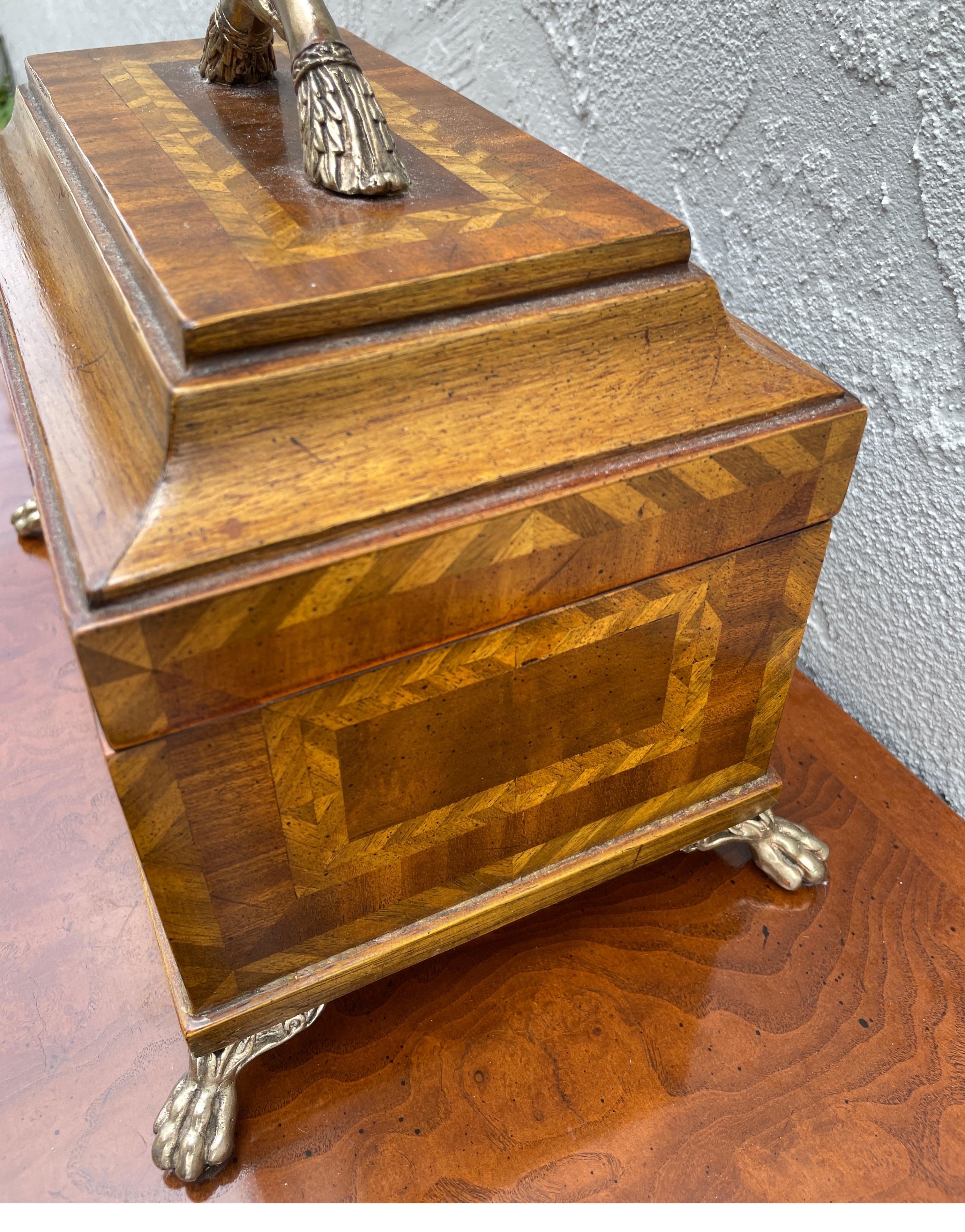 Inlaid Marquetry Wood Box For Sale at 1stDibs