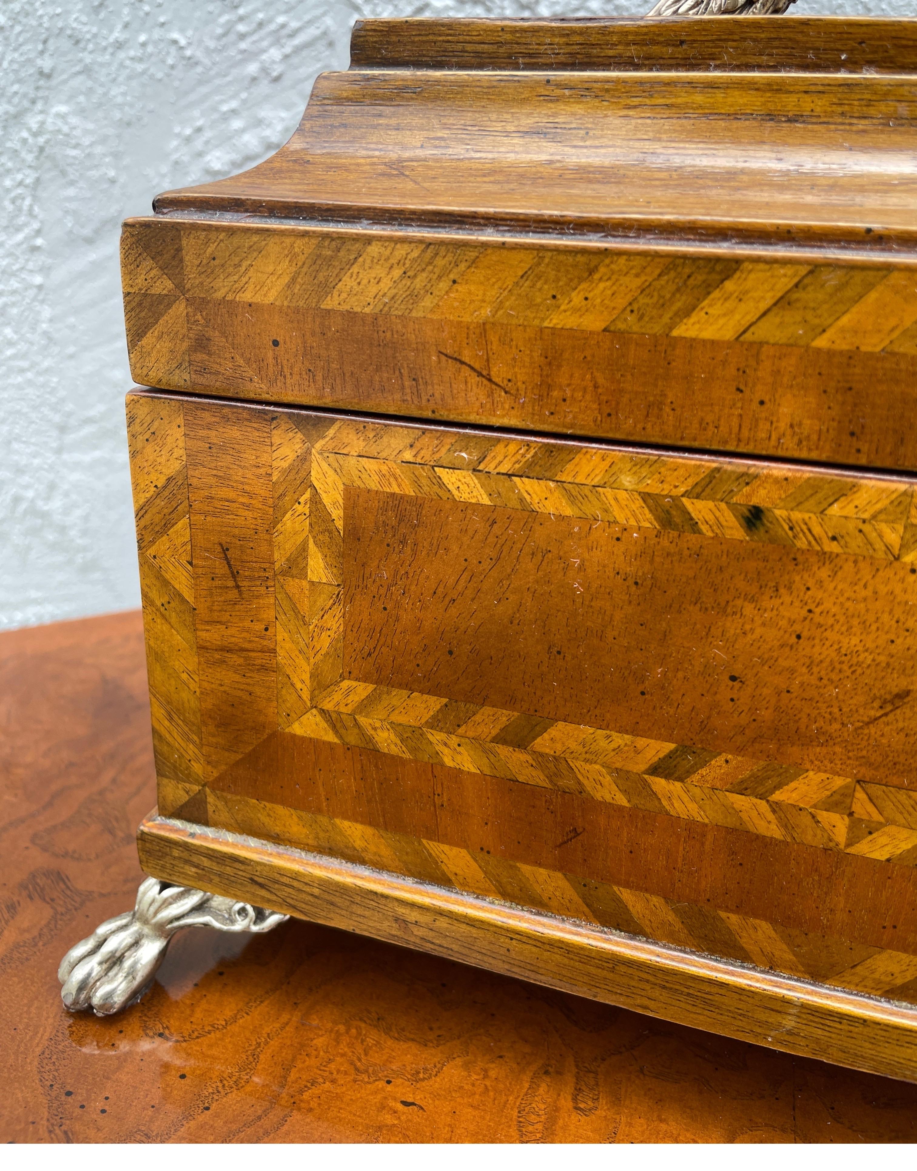 Inlaid Marquetry Wood Box For Sale at 1stDibs