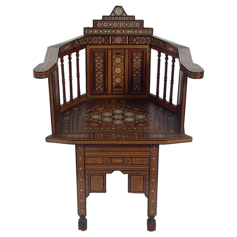 Inlaid Moroccan Chair For Sale at 1stDibs | moroccan antique furniture ...