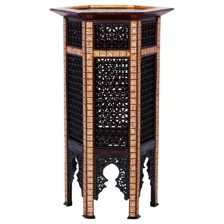 Inlaid Moroccan Stand or Pedestal at 1stDibs
