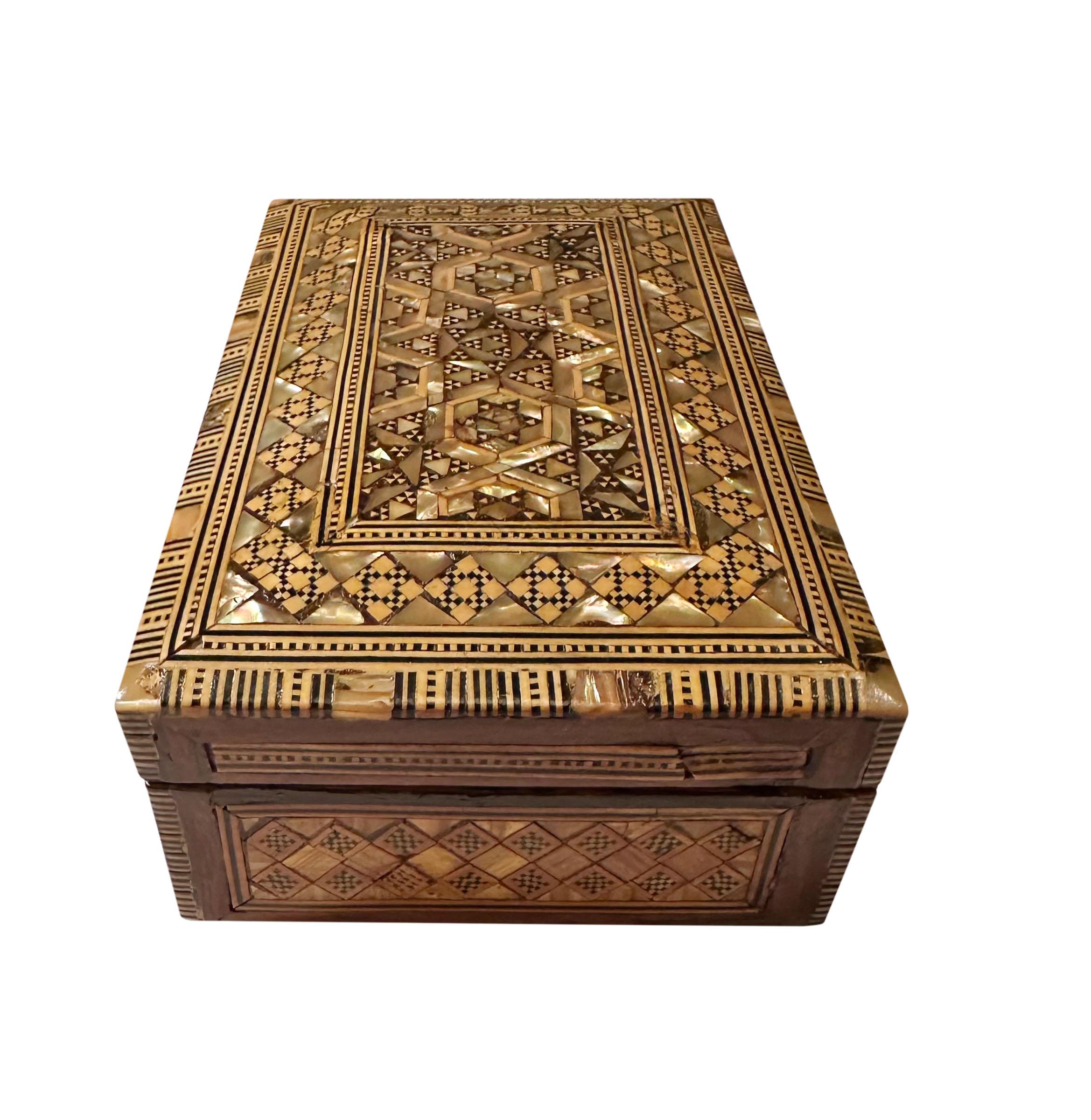 Inlaid Mother Of Pearl Indian Box For Sale at 1stDibs