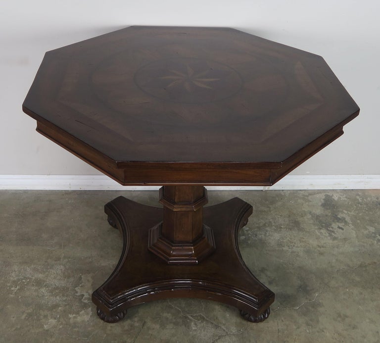 Inlaid Octagonal Table with Star Design, 20th Century at 1stDibs