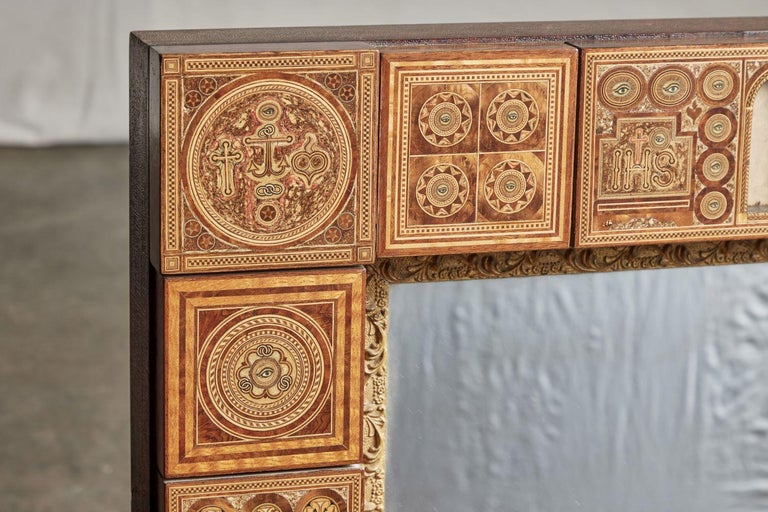 Inlaid Wood Mirror For Sale at 1stDibs