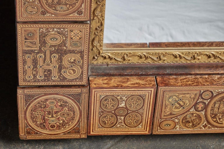 Inlaid Wood Mirror For Sale at 1stDibs