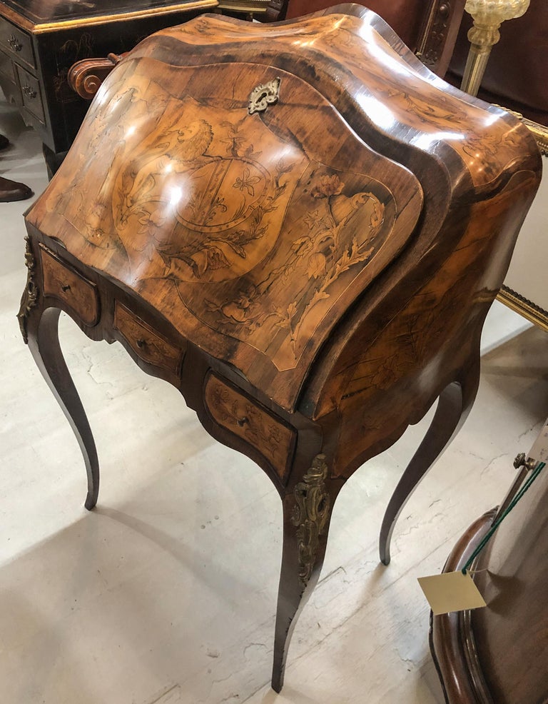 Inlay Marquetry Bombay Desk / Secretary For Sale at 1stDibs
