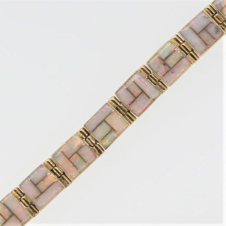 Inlay Opal Gold Bracelet at 1stDibs