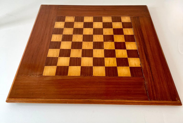 Inlay Wood Chess or Checker Board with Wide Wooden Perimeter and Felt ...