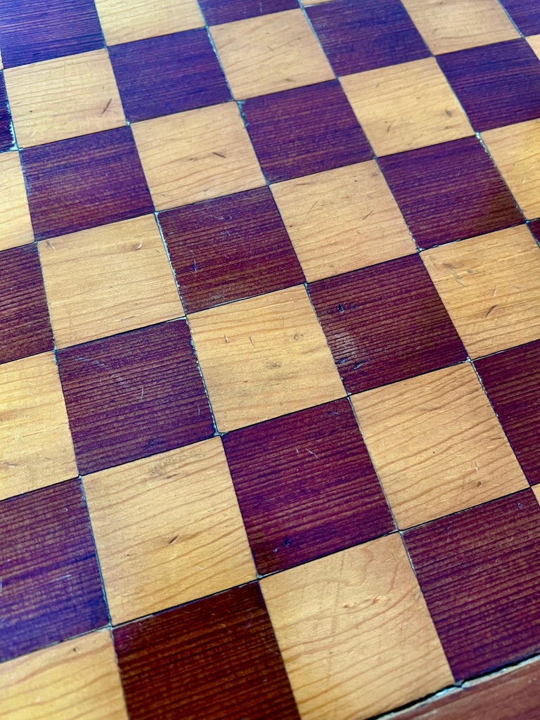 Inlay Wood Chess or Checker Board with Wide Wooden Perimeter and Felt ...