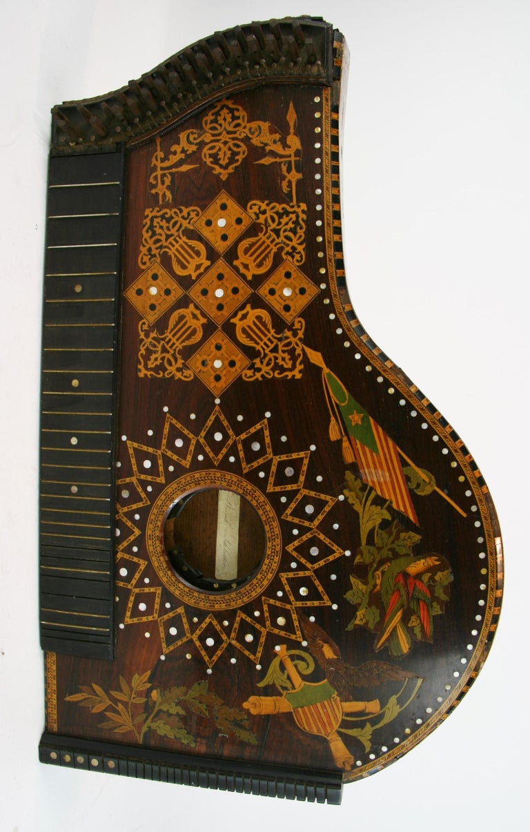 Inlayed String Instrument as Ornamentation/Sculpture at 1stDibs