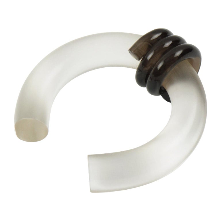 Inna Cytrine Frosted Lucite Cuff Bracelet at 1stDibs