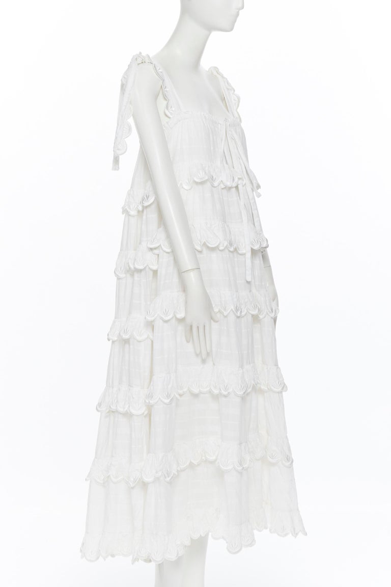 Innika Choo Scallop Frill Dress White