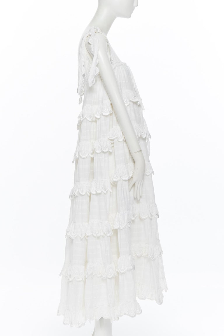 Innika Choo Scallop Frill Dress White
