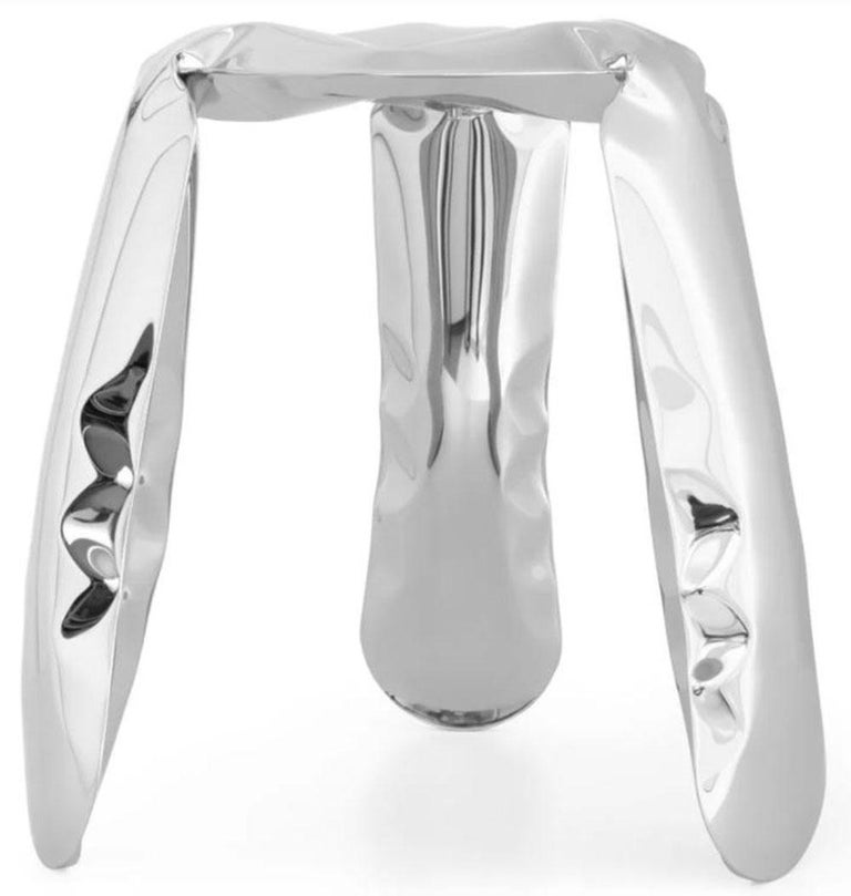 Inox Polished PLOPP, the Iconic Metal Stool Standard by Zieta at 1stDibs