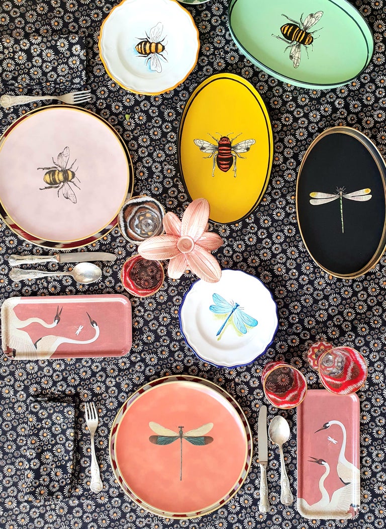 Insect Porcelain Dinner Plates Bee For Sale at 1stDibs