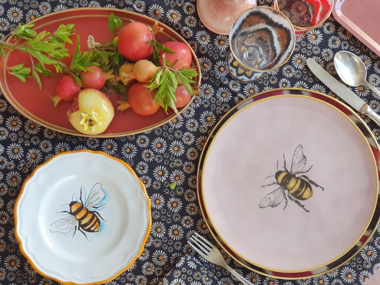 Insect Porcelain Dinner Plates Bee For Sale at 1stDibs