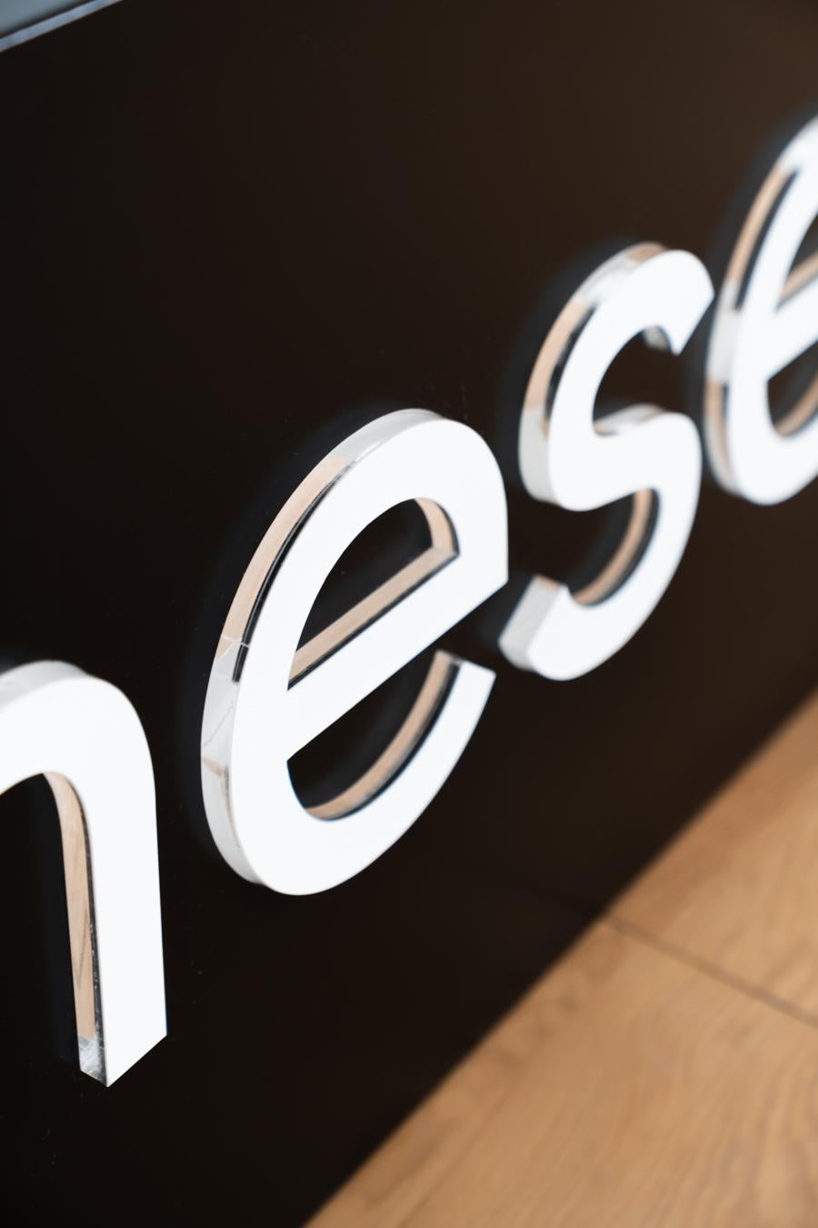 Black painted Led lighted signs with Plexiglas lettering. For display ...