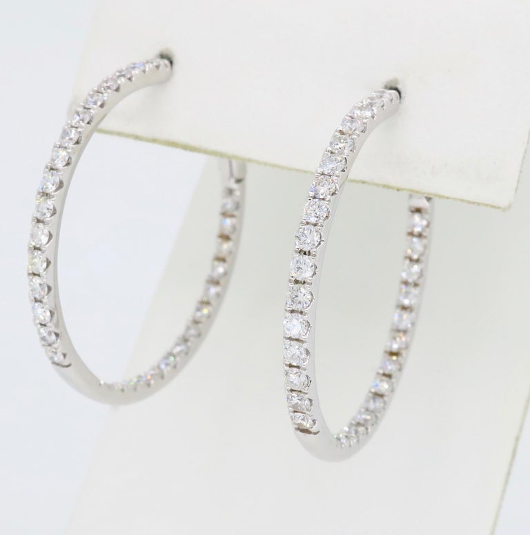 Inside Out Diamond Hoop Earrings at 1stDibs