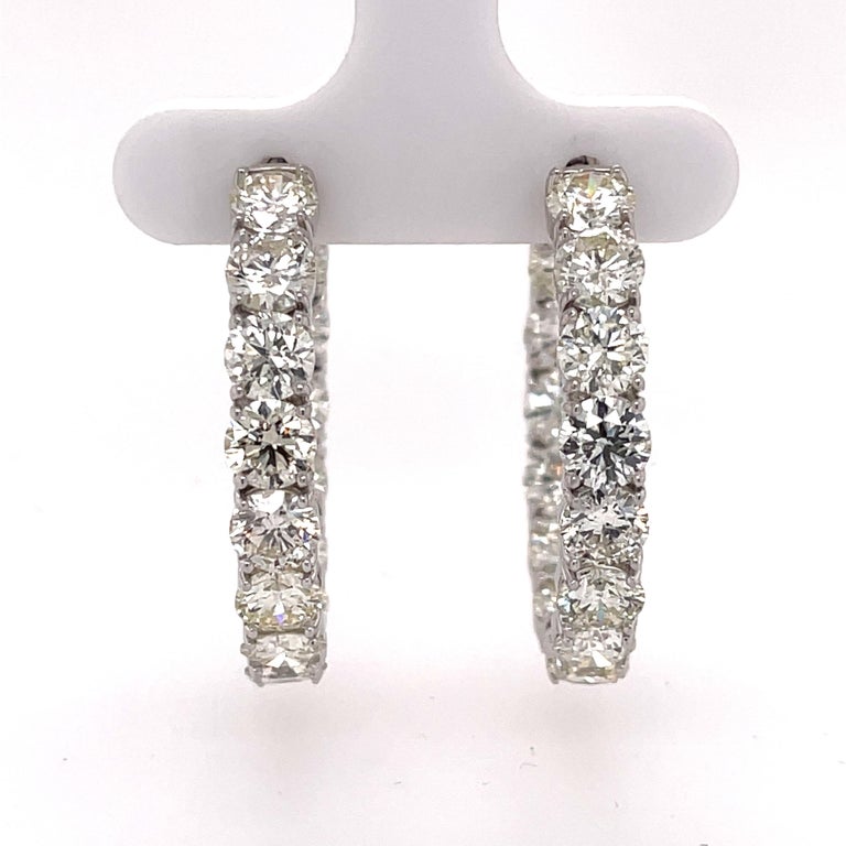 Inside Out Diamond Hoops 11.54ctw For Sale at 1stDibs
