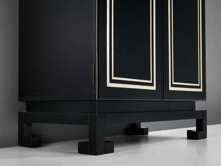 Inspired Paco Rabanne Cabinet in Lacquered Wood and Faux Ivory at 1stDibs