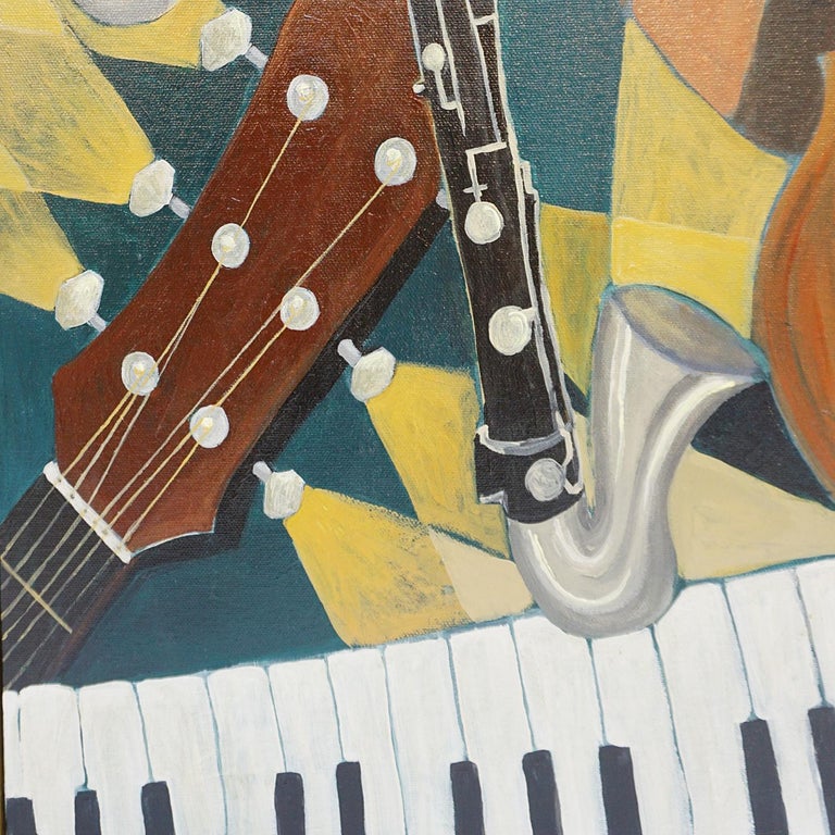 'Instrument' an Art Deco Style Contemporary Painting by Vera Jefferson ...