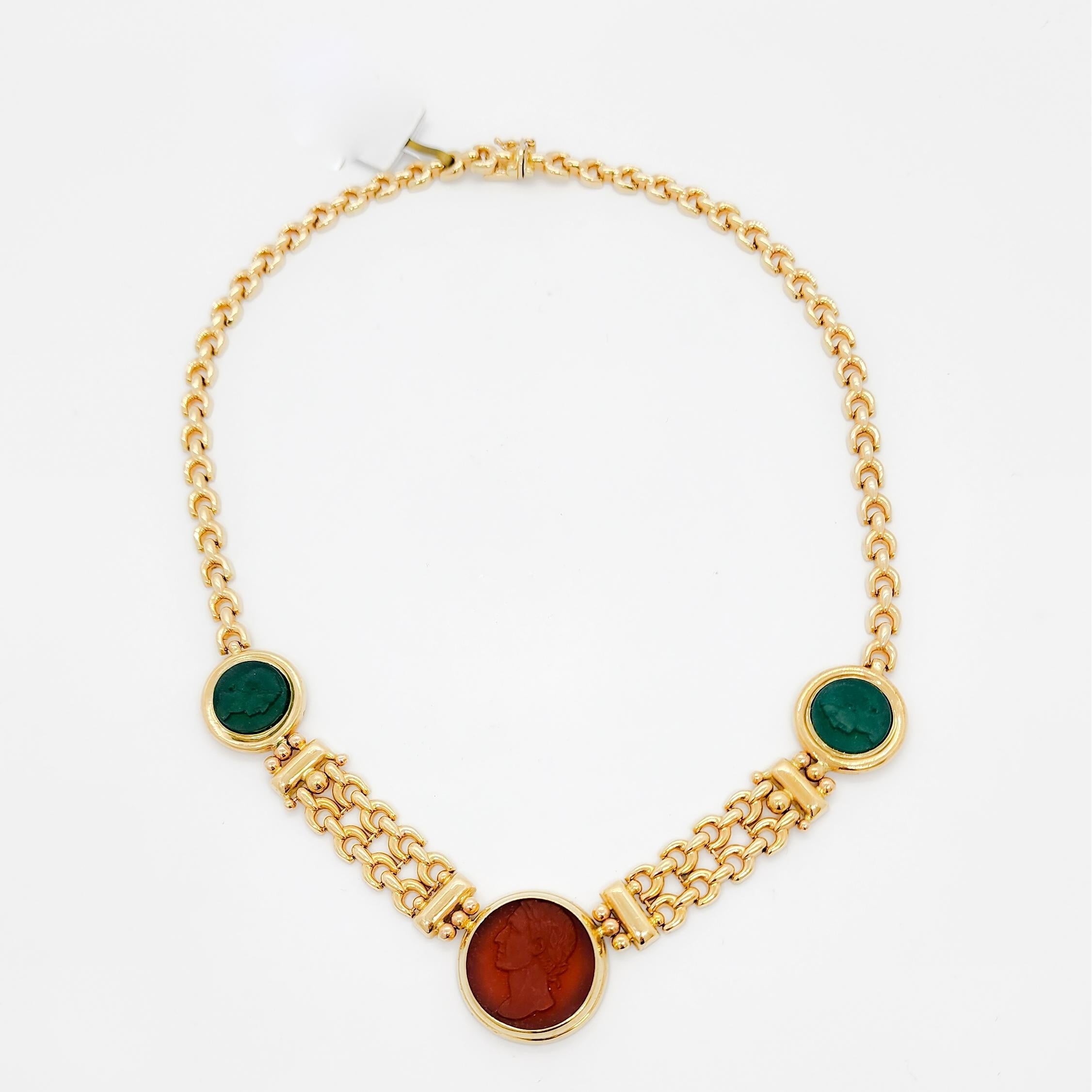 Intaglio 14k Yellow Gold Necklace Made in Italy For Sale at 1stDibs ...