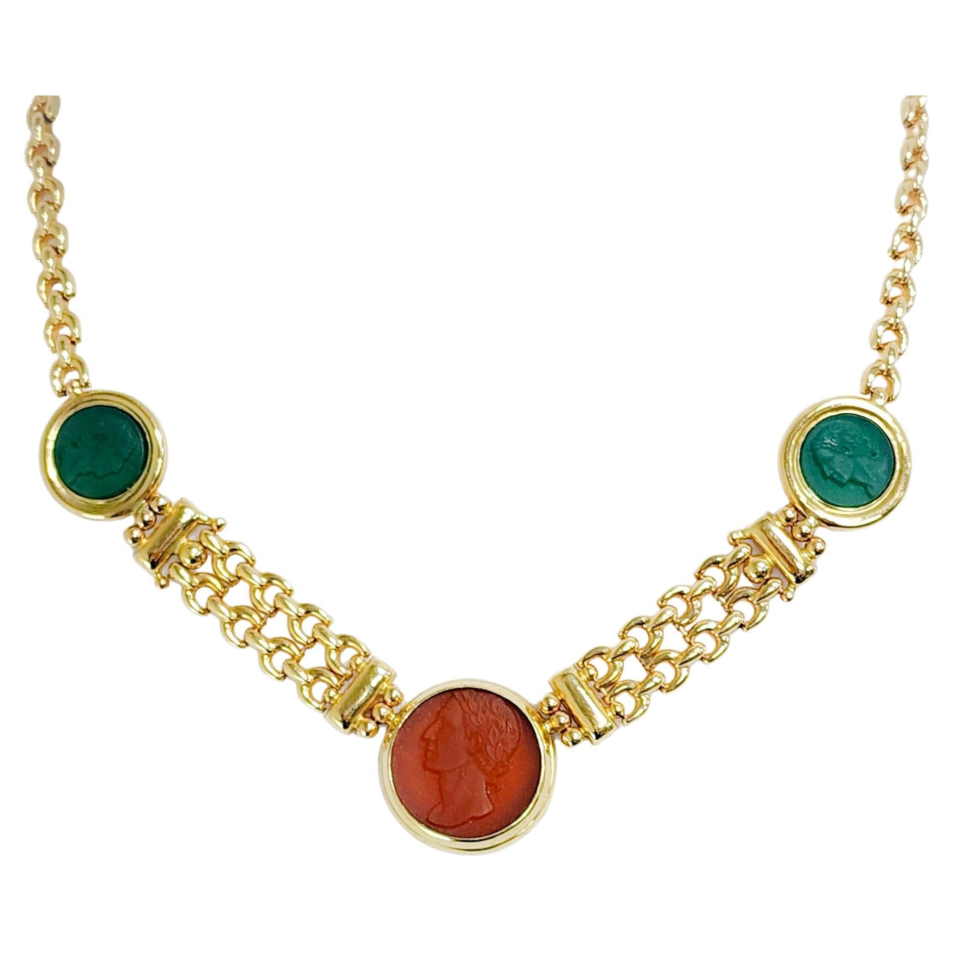 Intaglio 14k Yellow Gold Necklace Made in Italy For Sale at 1stDibs ...
