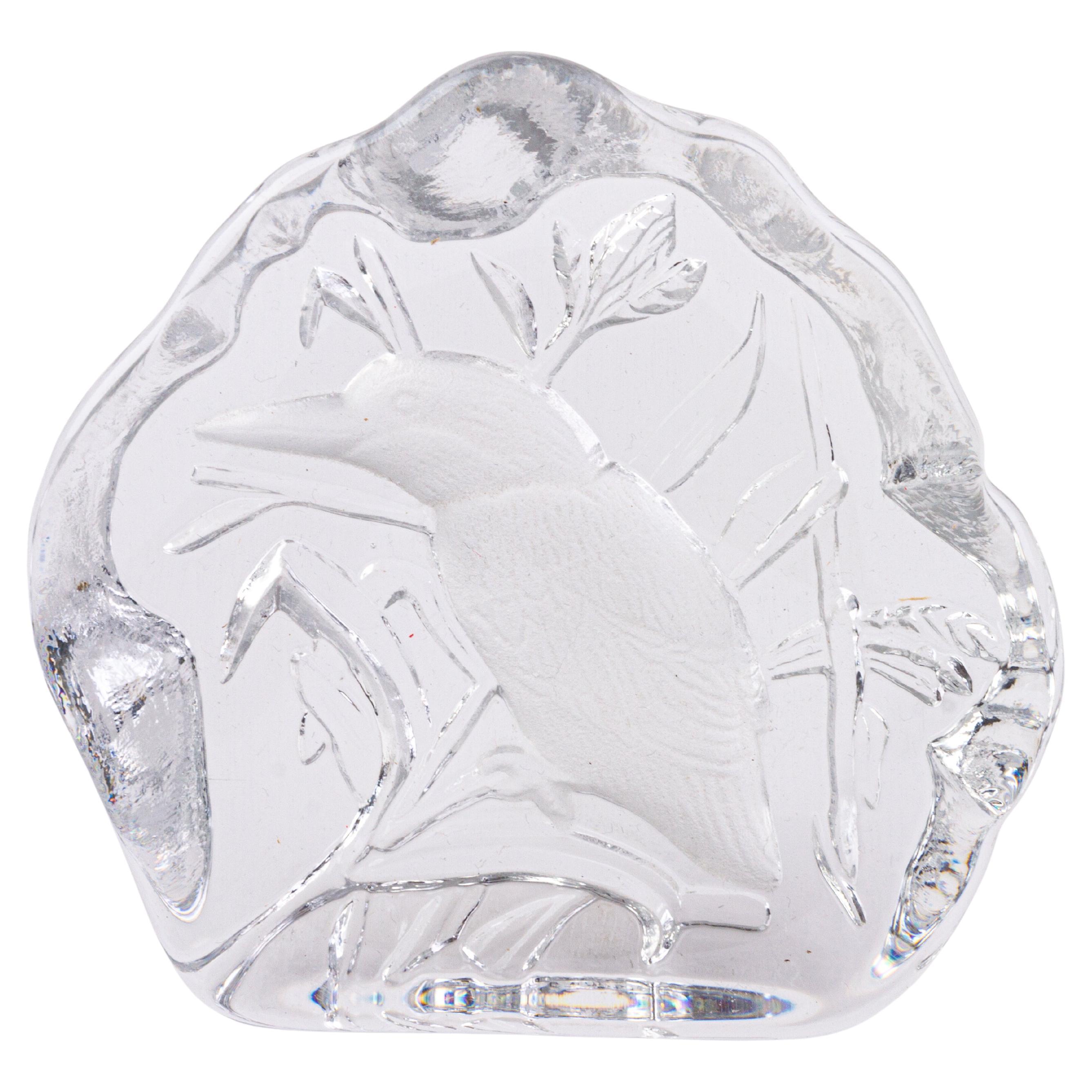 Intaglio Crystal Glass Sculpture Bird For Sale at 1stDibs