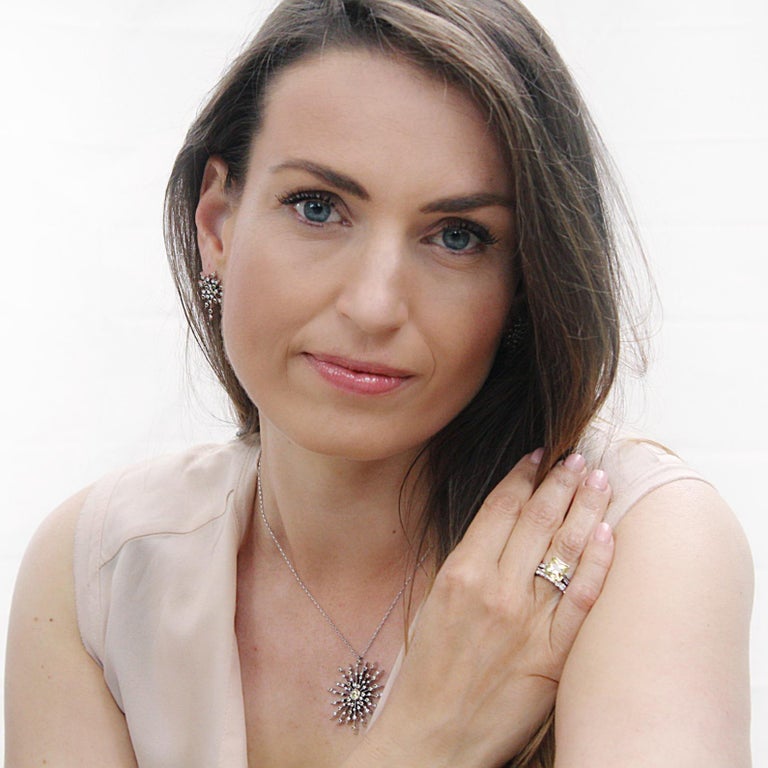 Intense Fancy Yellow Diamond Sapphire Pendant Chain Necklace Natalie ...