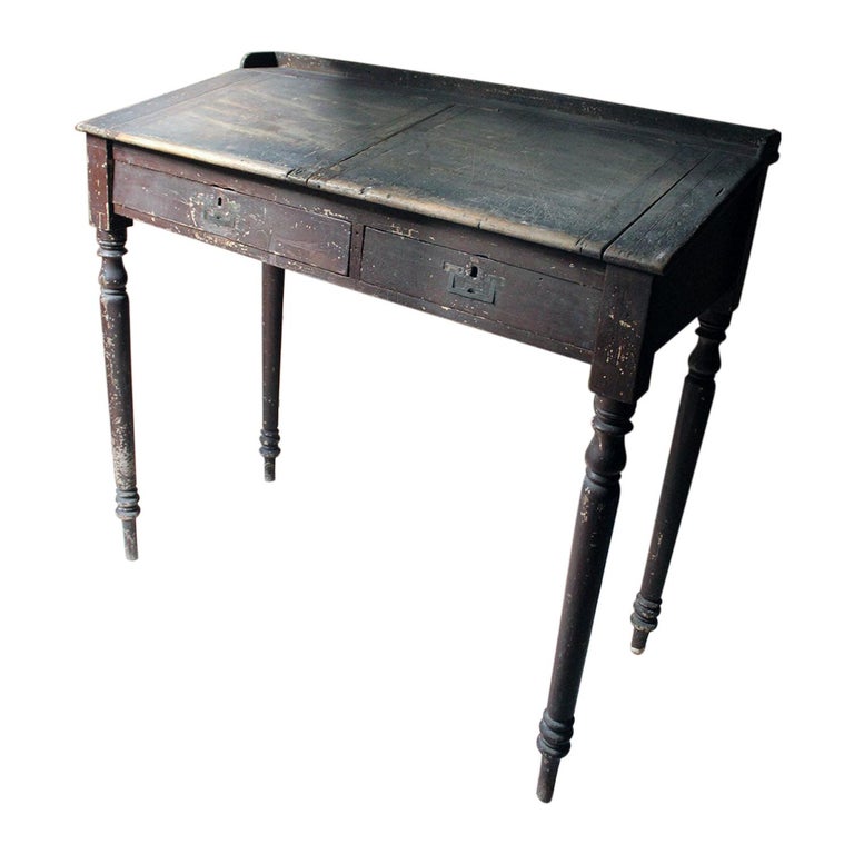 Interesting 19th Century Painted Pine and Graffitied Clerk’s Desk ...