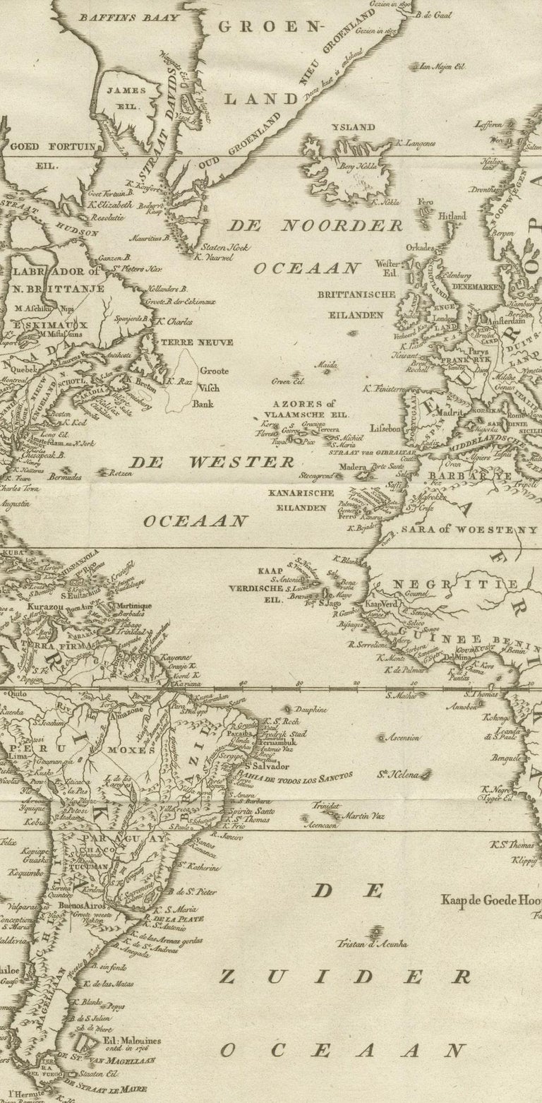 Interesting and Decorative Dutch Antique Map of the Americas For Sale ...