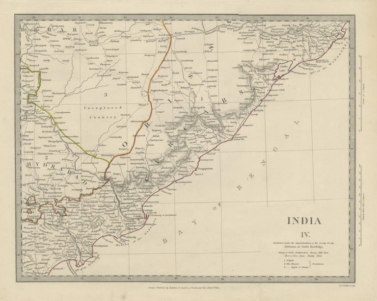 Interesting Detailed Antique Map of Eastern India, 1832 For Sale at 1stDibs