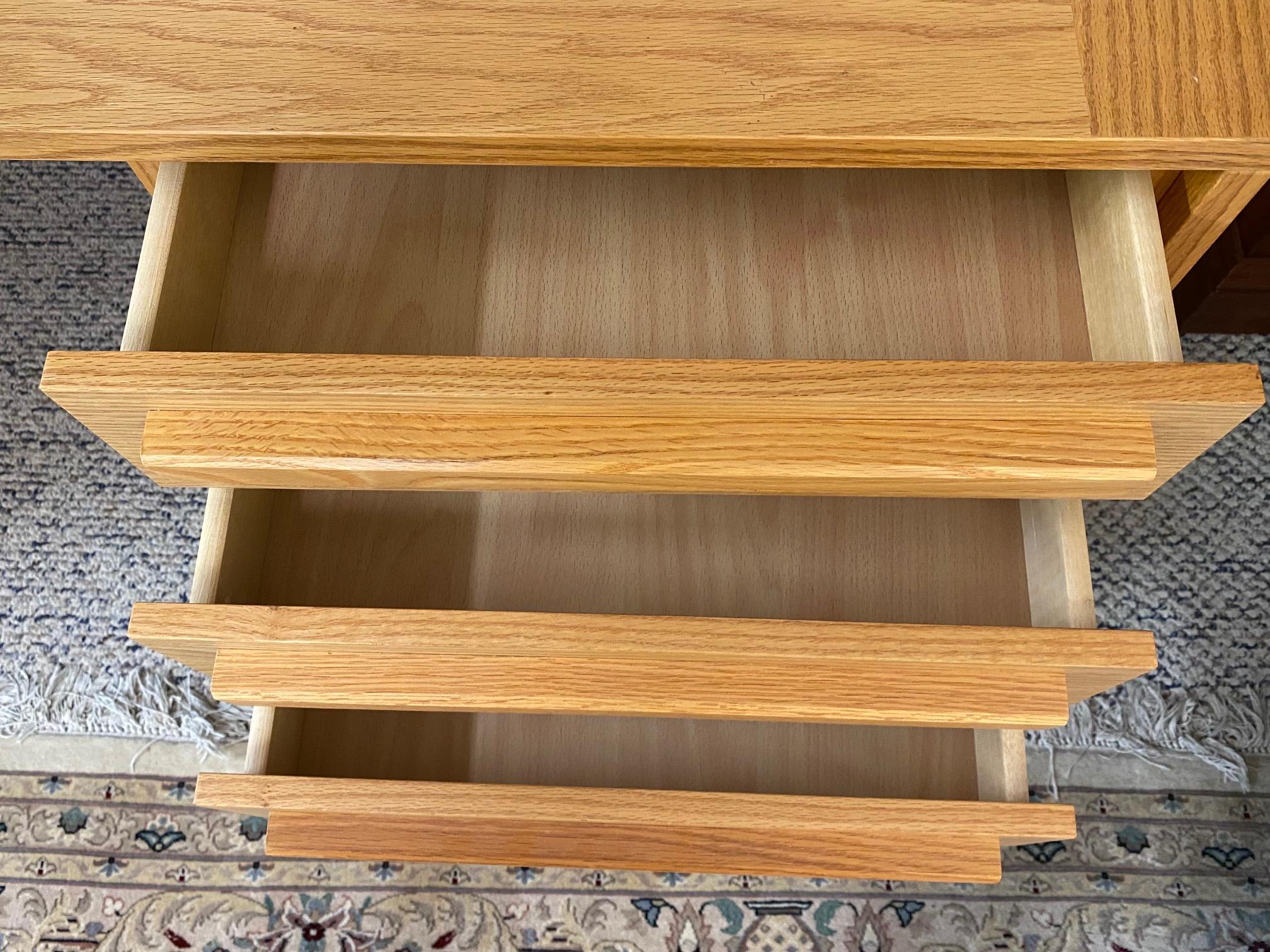 Interform Collection Danish Modern Golden Oak Desk For Sale at 1stDibs