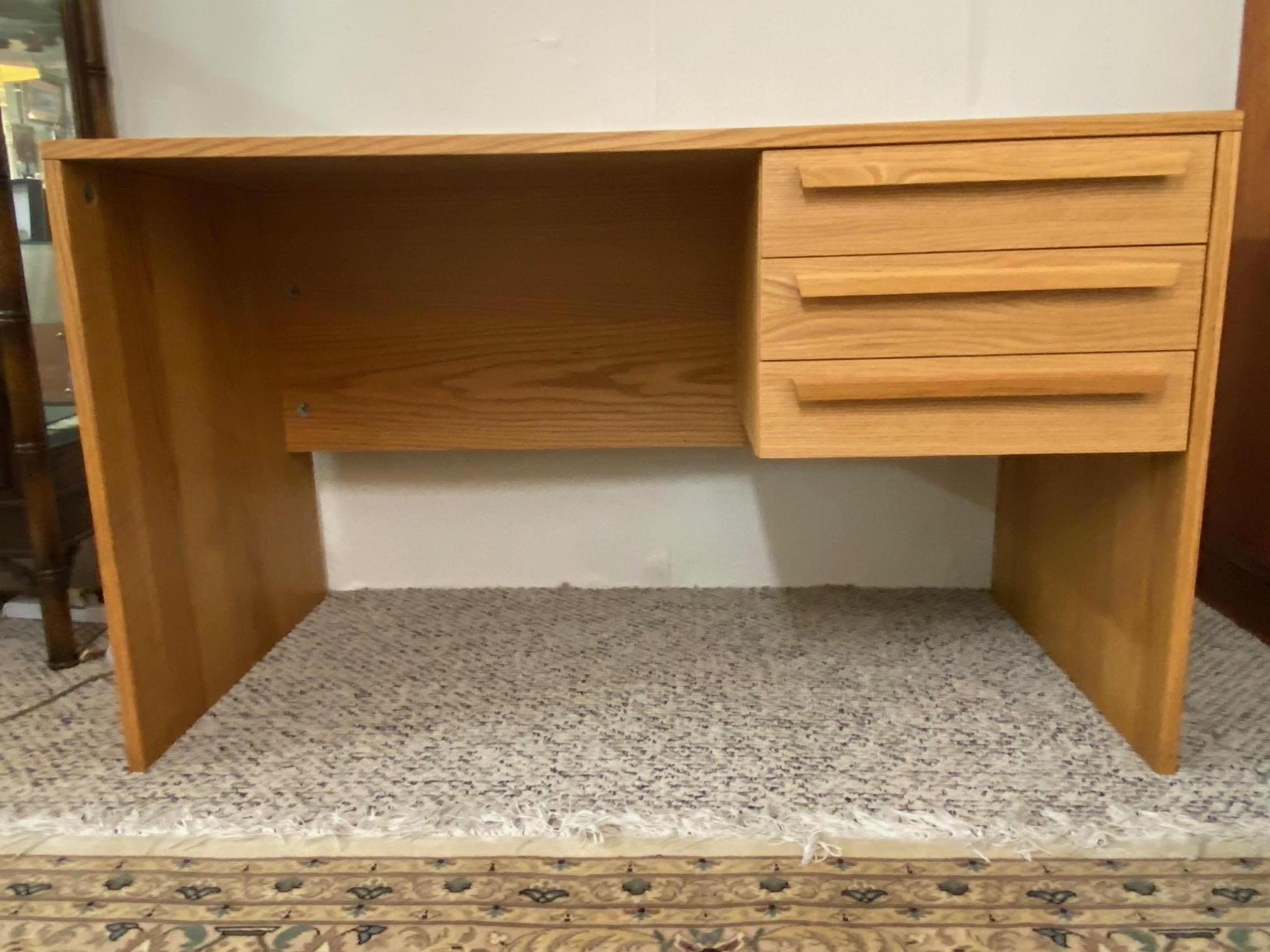 Interform Collection Danish Modern Golden Oak Desk For Sale at 1stDibs