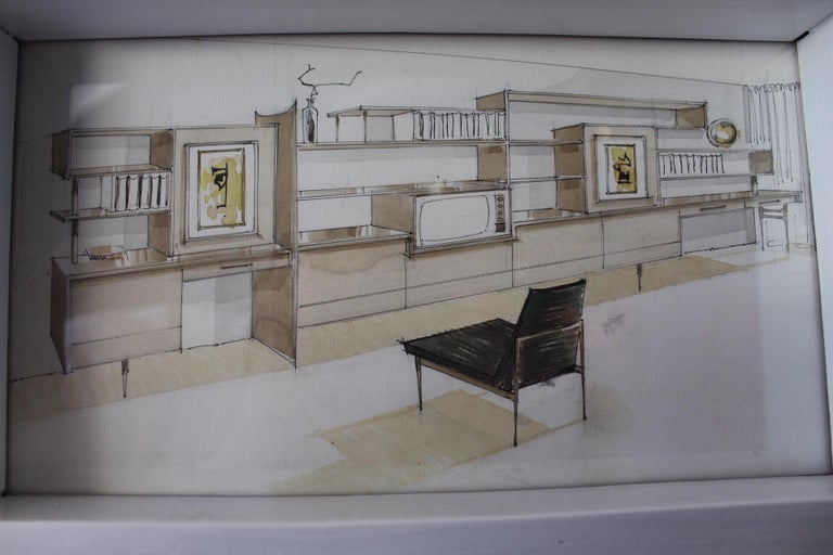 Interior Design Sketch by Frank B. Kyle For Sale at 1stDibs