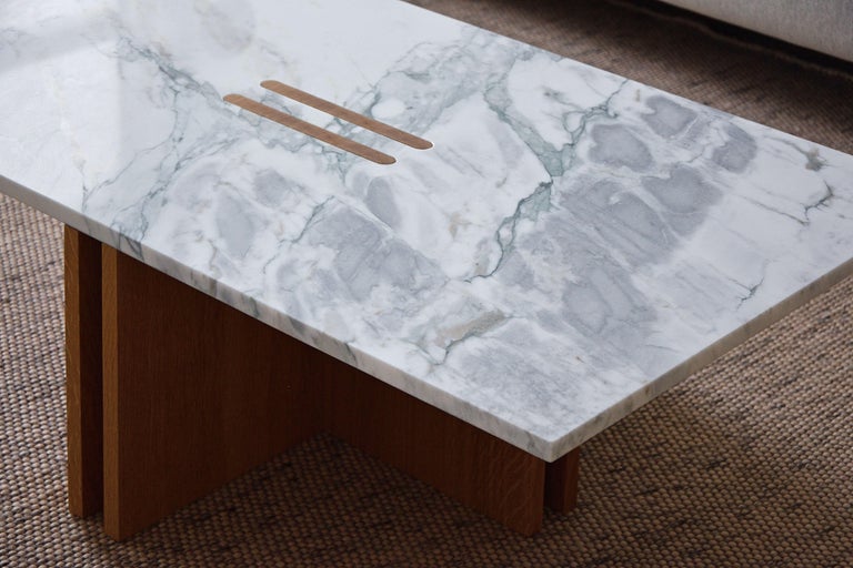 Interlock Calacatta Turquoise Coffee Table Rectangle For Sale at 1stDibs