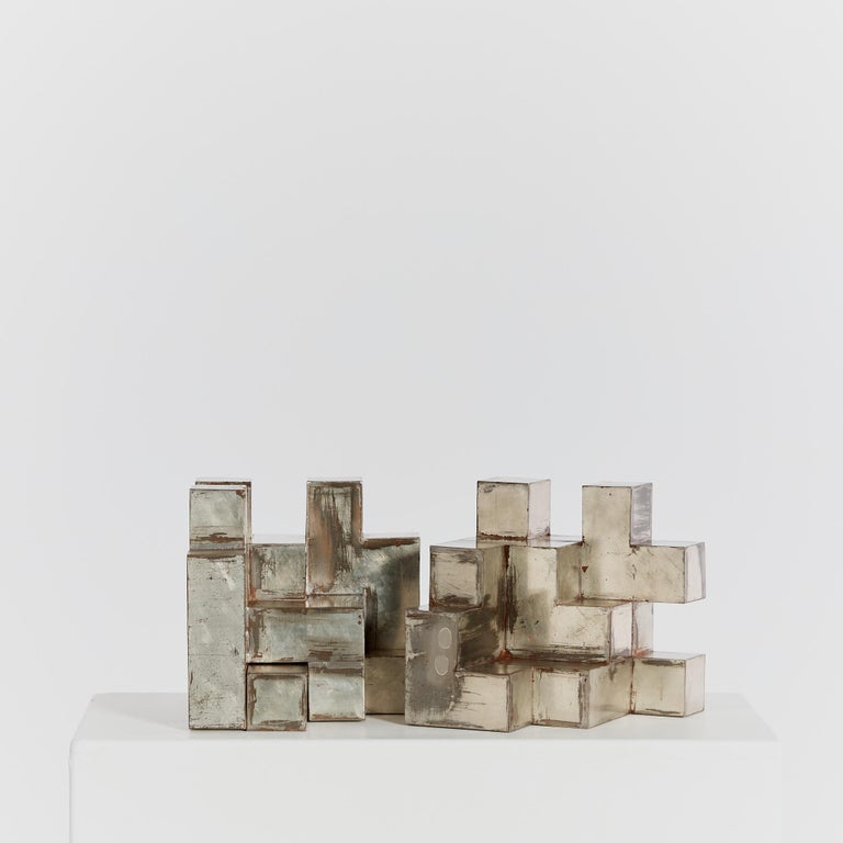 Interlocking Cube Sculpture in Three Parts For Sale at 1stDibs