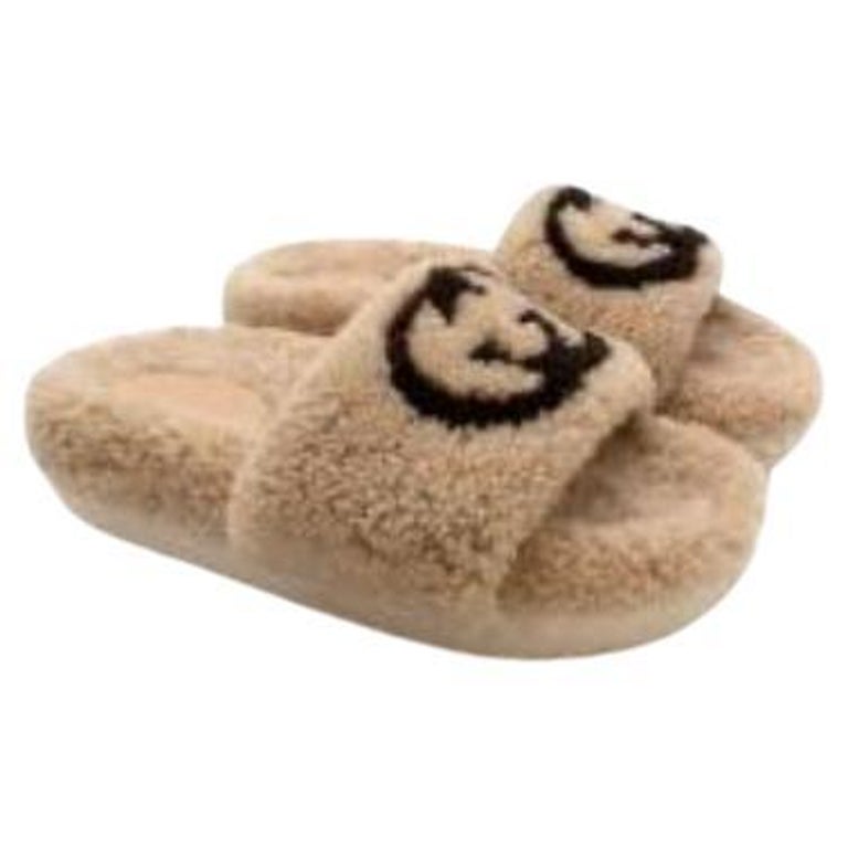 Gucci Interlocking G Teddy Slides Sliders Slippers For Sale at 1stDibs