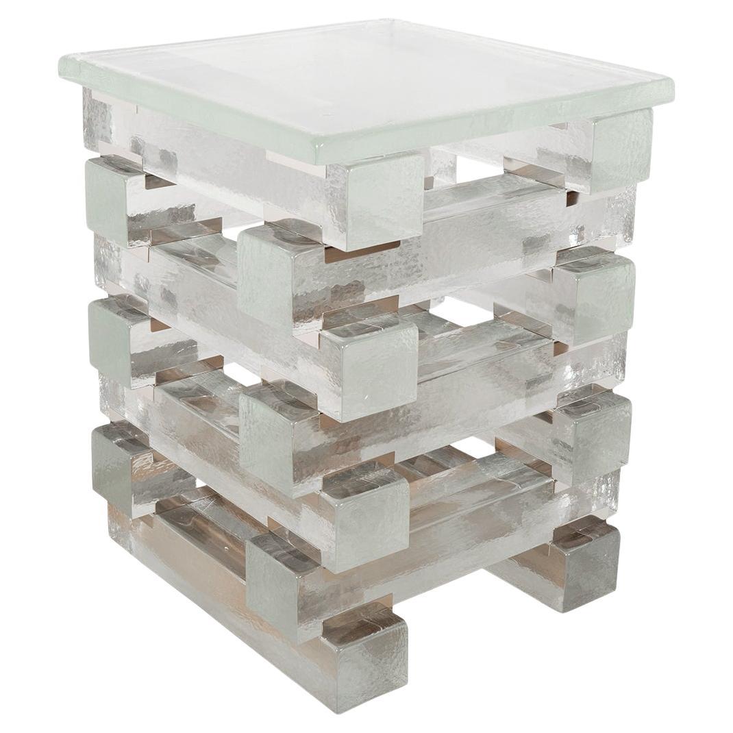 Interlocking glass rod side table For Sale at 1stDibs