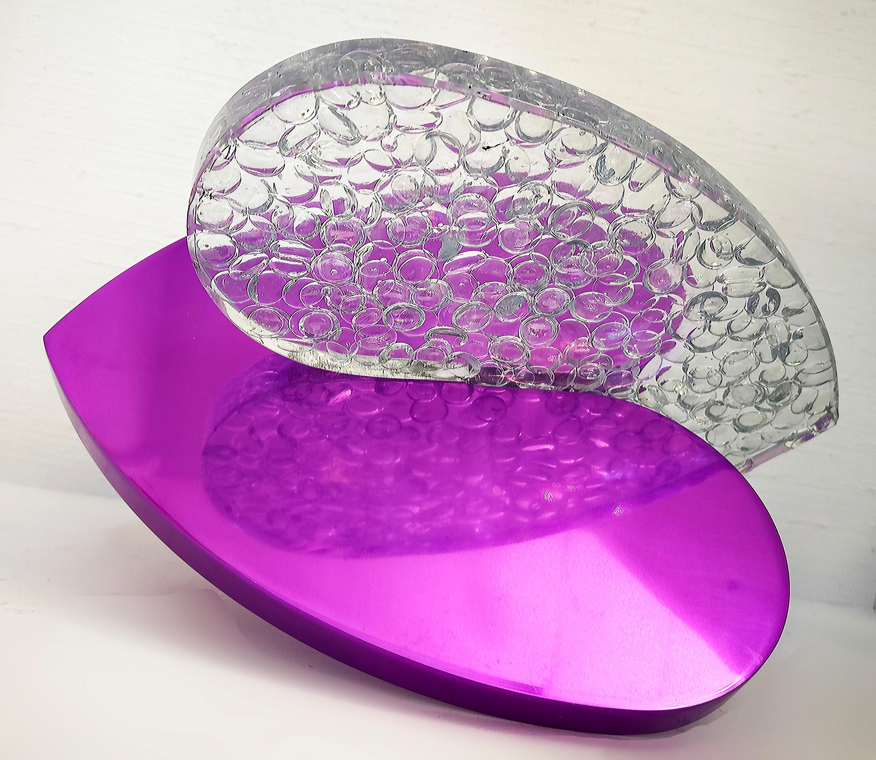 Interlocking Hearts Anodized Aluminum and Acrylic Sculpture by Michael ...