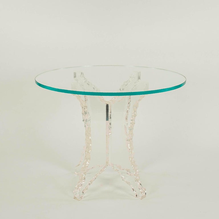 Interlocking Ice Lucite Center Table For Sale at 1stDibs