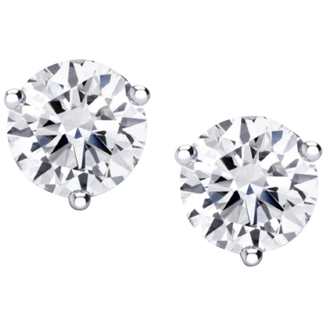 GIA Certified 4 Carat Diamond Studs INTERNALLY FLAWLESS For Sale at 1stDibs