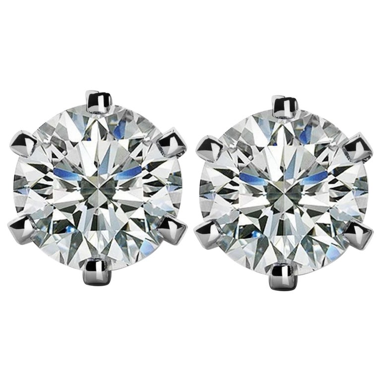 GIA Certified 4 Carat Diamond Studs INTERNALLY FLAWLESS For Sale at 1stDibs
