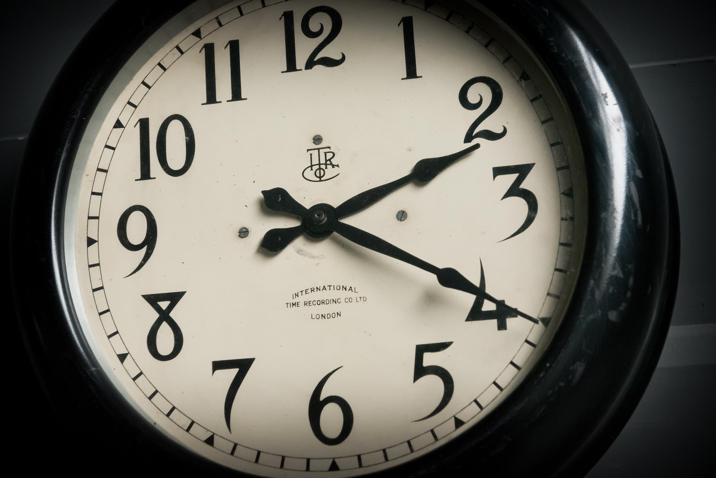 International English Bakerlite Wall Clock For Sale at 1stDibs