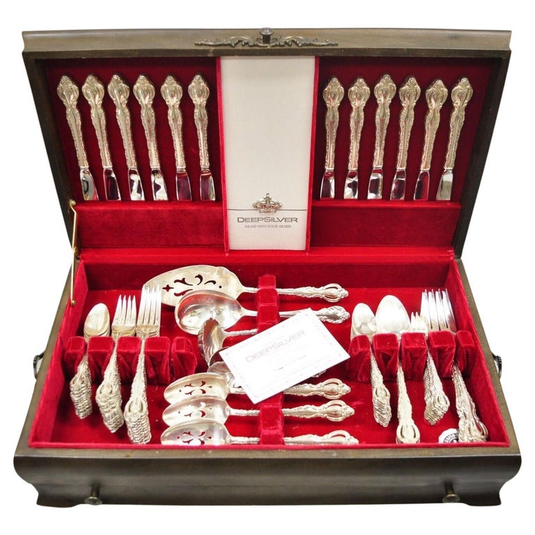 International Silver Co Deep Silver Inlaid Countess Flatware Set Svc 12 ...